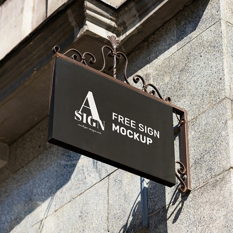 Free Rectangle Sign Mockup PSD » CSS Author