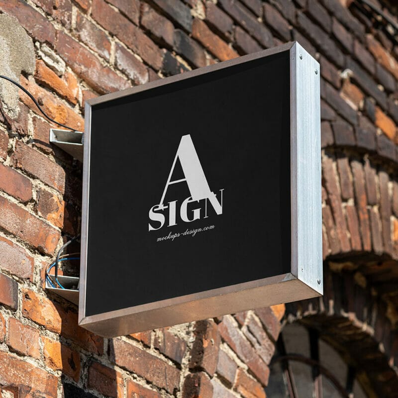 Free Square Sign Mockup PSD » CSS Author