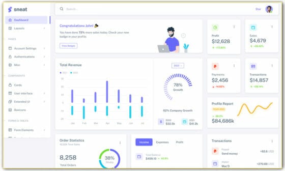 50+ Free Bootstrap 4 Admin Dashboard Templates 2024
