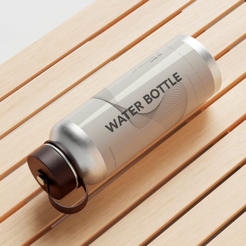 Free Aluminum Water Bottle Mockup PSD » CSS Author