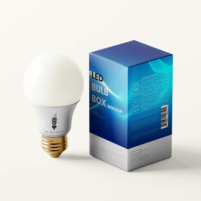 Free LED Light Bulb And Box Mockups PSD » CSS Author