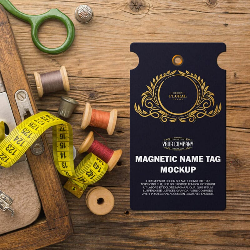 Free Magnetic Name Tag Mockup PSD Template » CSS Author