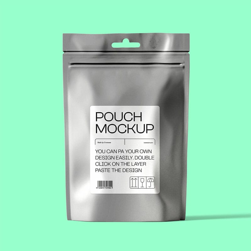 Free Pouch Mockup Front View PSD » CSS Author