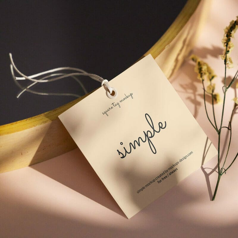 Free Square Label Tag Mockup PSD » CSS Author