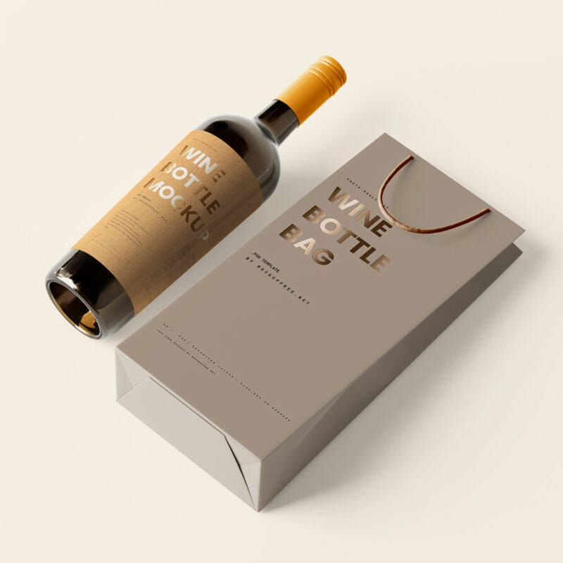 Free Wine Bottle And Bag Mockup Scenes PSD » CSS Author