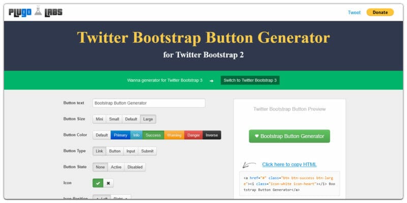 Free Bootstrap Button Generators » CSS Author
