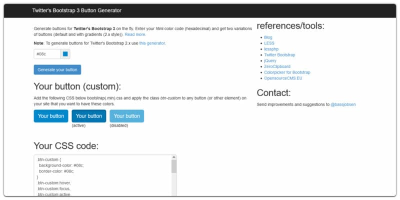 Free Bootstrap Button Generators » CSS Author