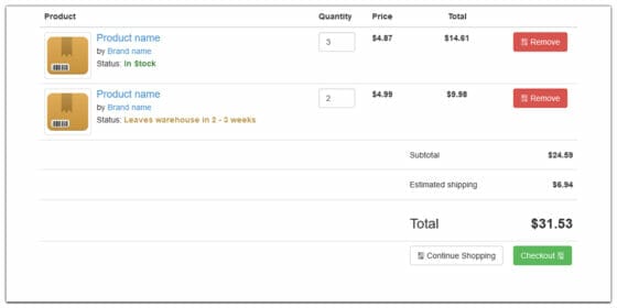 Free Bootstrap Shopping Cart Templates » CSS Author