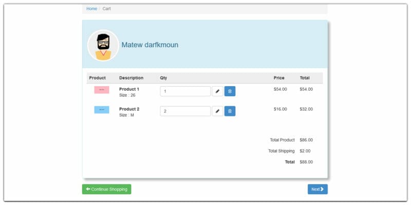 Free Bootstrap Shopping Cart Templates » CSS Author