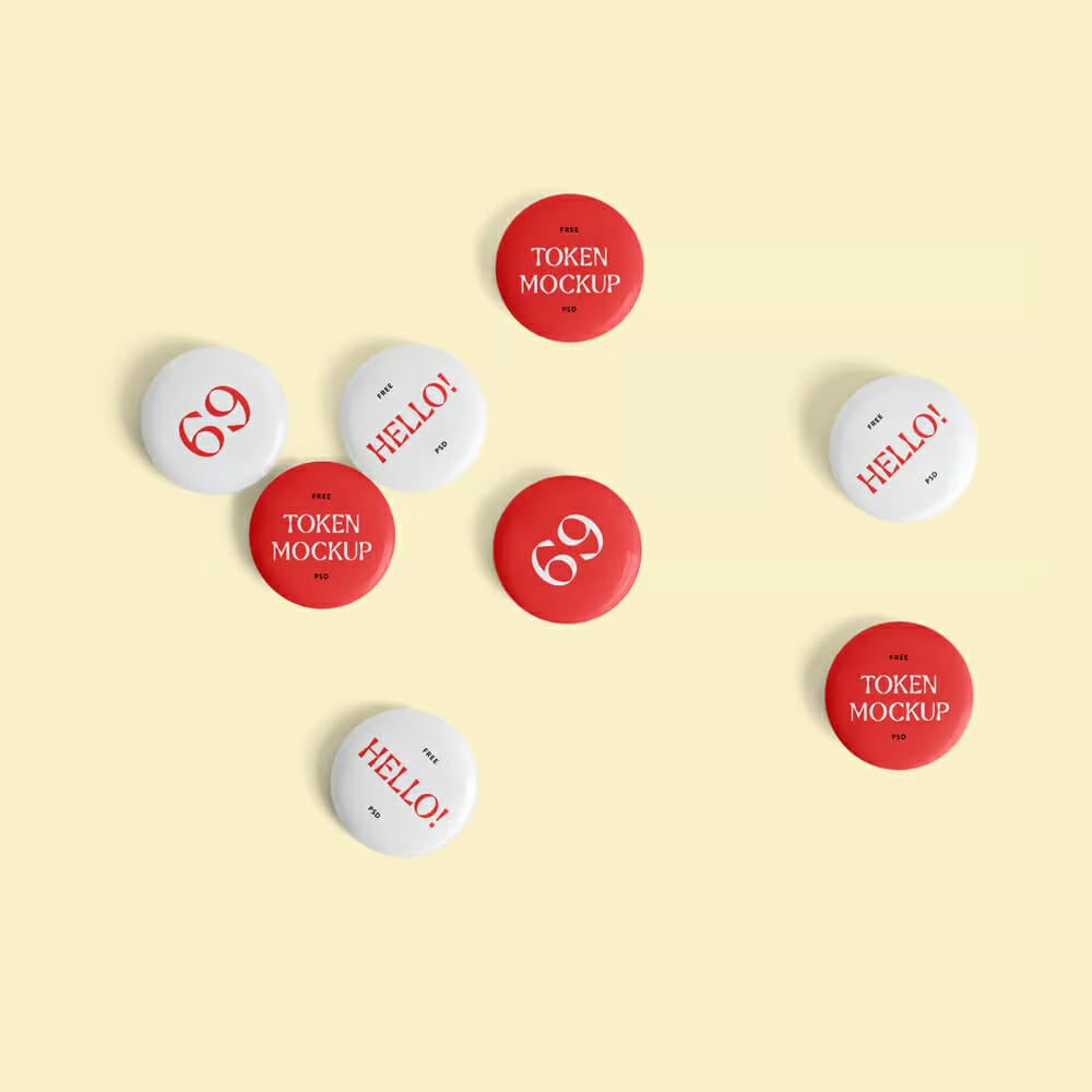 Free Circle Tokens Mockup PSD » CSS Author