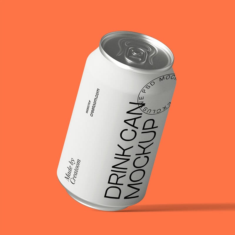 Free Drink Can Front View Mockup PSD » CSS Author