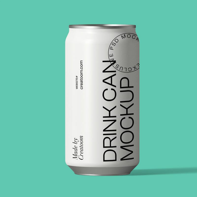 Free Drink Can Front View Mockup PSD » CSS Author