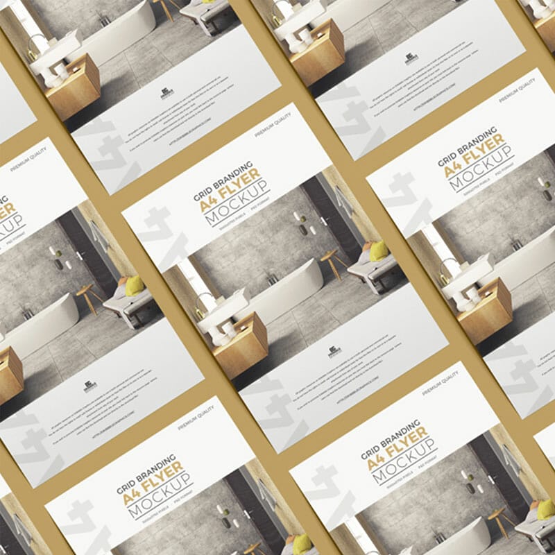 Free Grid Branding A4 Flyer Mockup PSD » CSS Author