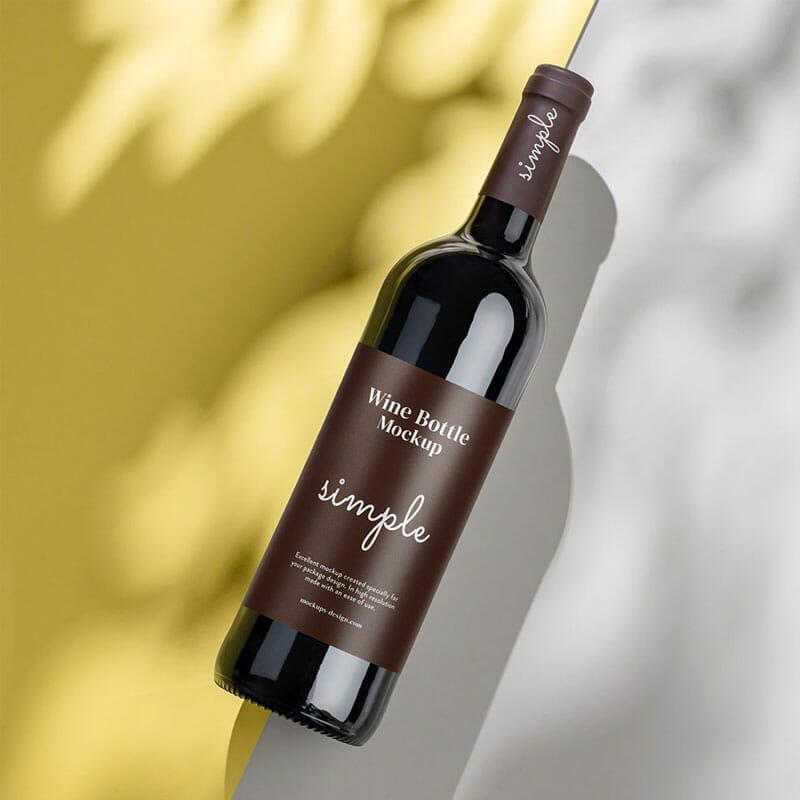 Free Sunny Wine Bottle Mockup PSD » CSS Author