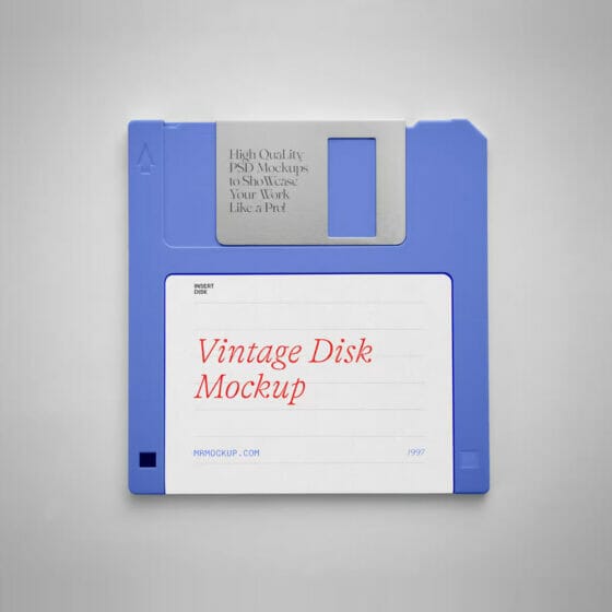 Free Vintage Disk Mockup PSD » CSS Author