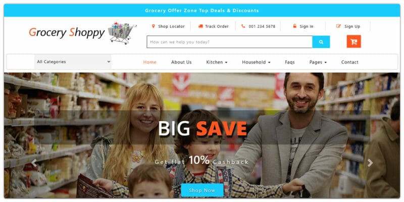 Top Free Grocery Store Bootstrap Templates
