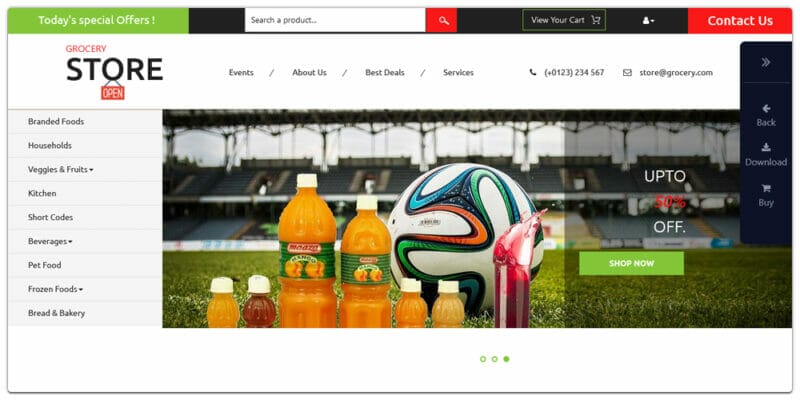 Top Free Grocery Store Bootstrap Templates
