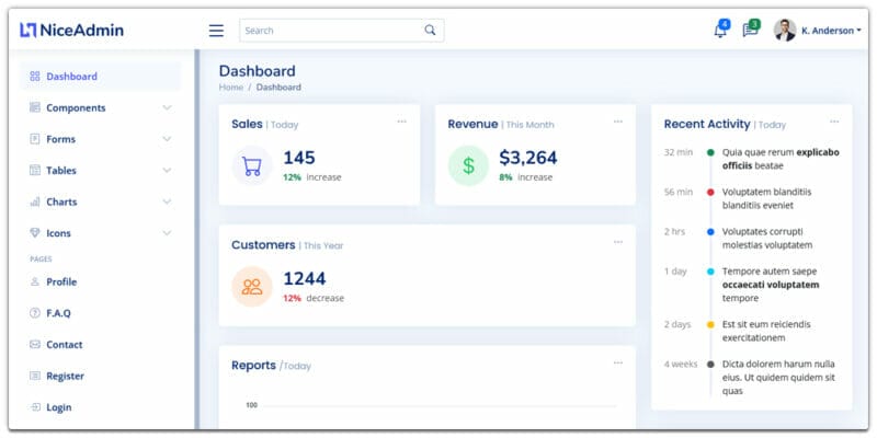 Best Free Ecommerce Admin Templates