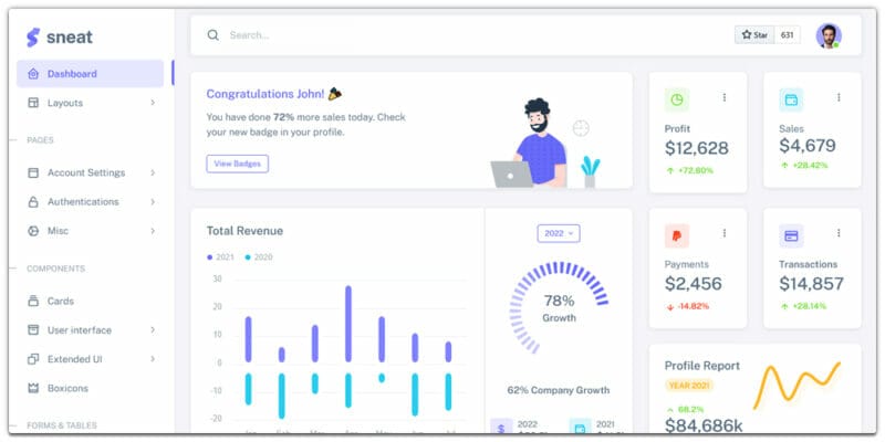 Best Free Ecommerce Admin Templates