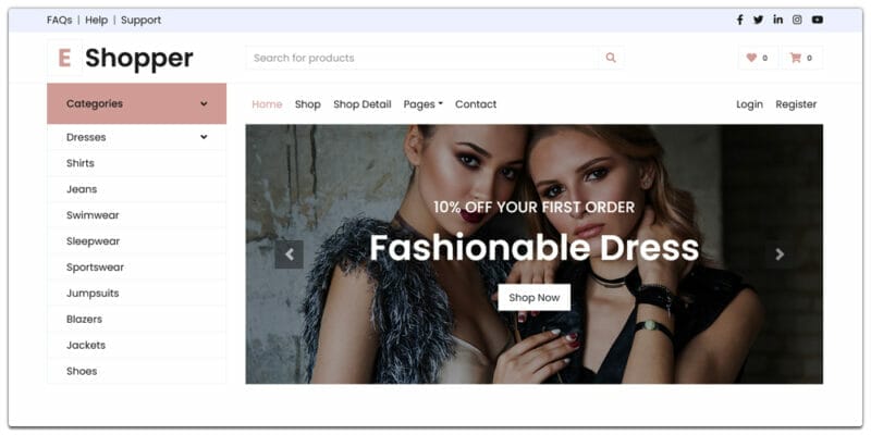 Free ECommerce Bootstrap Templates » CSS Author
