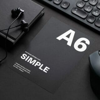 Free A6 Flyer On The Black Background Mockup PSD » CSS Author