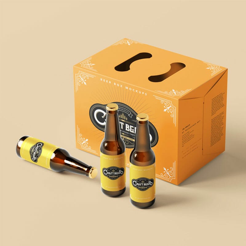 Free Beer Bottle Box / Carrying Case Mockups PSD » CSS Author