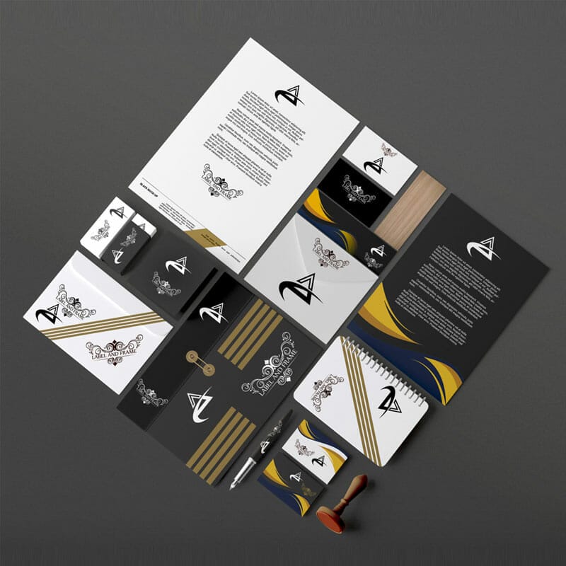 Free Dark Color Stationery Branding Identity Mockups PSD » CSS Author