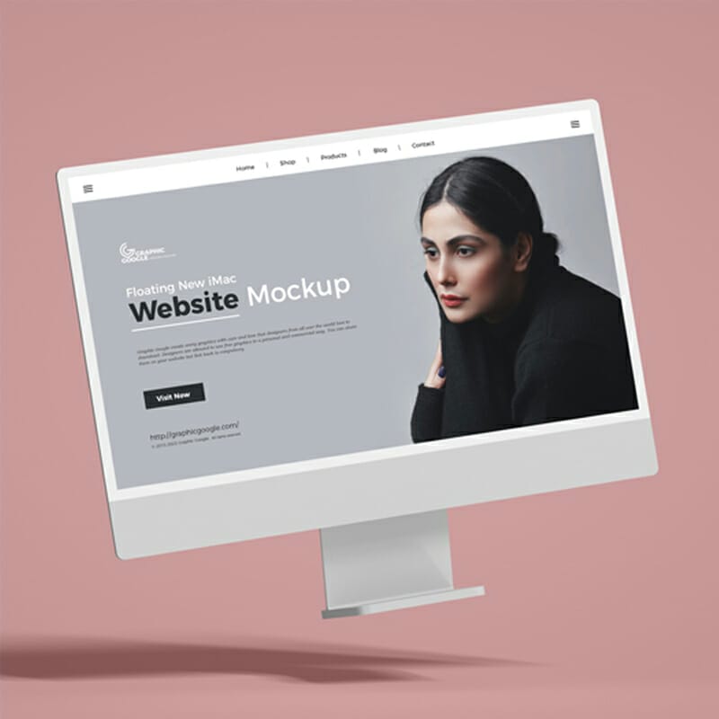Free Floating New IMac Website Mockup PSD » CSS Author