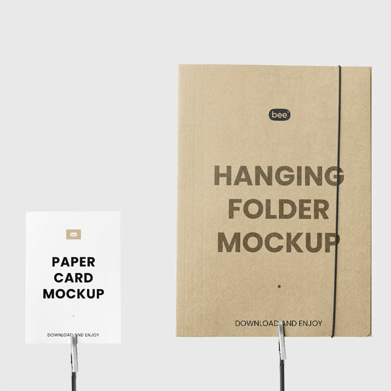 Free Hanging Folder With Card Mockup PSD » CSS Author