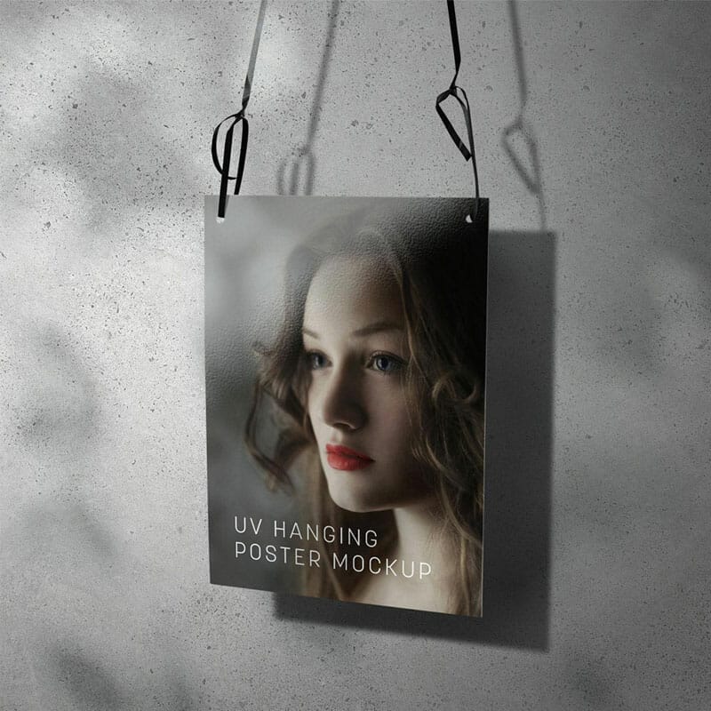 Free Hanging Poster Mockup PSD » CSS Author