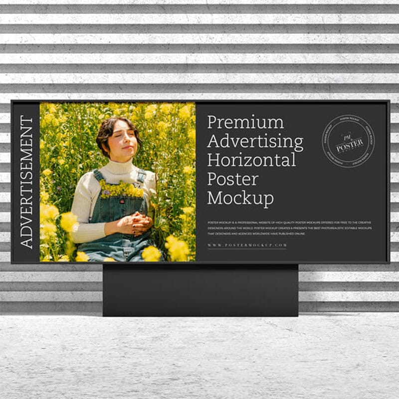 Free Premium Advertising Horizontal Poster Mockup PSD » CSS Author
