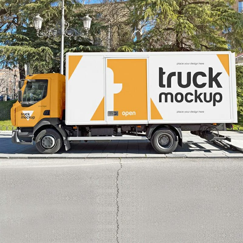 Free Transport Truck Mockup PSD » CSS Author