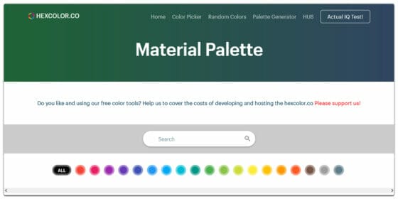 Tools For Generating Material Design Color Palettes » CSS Author