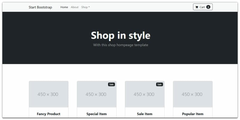 Free ECommerce Bootstrap Templates » CSS Author