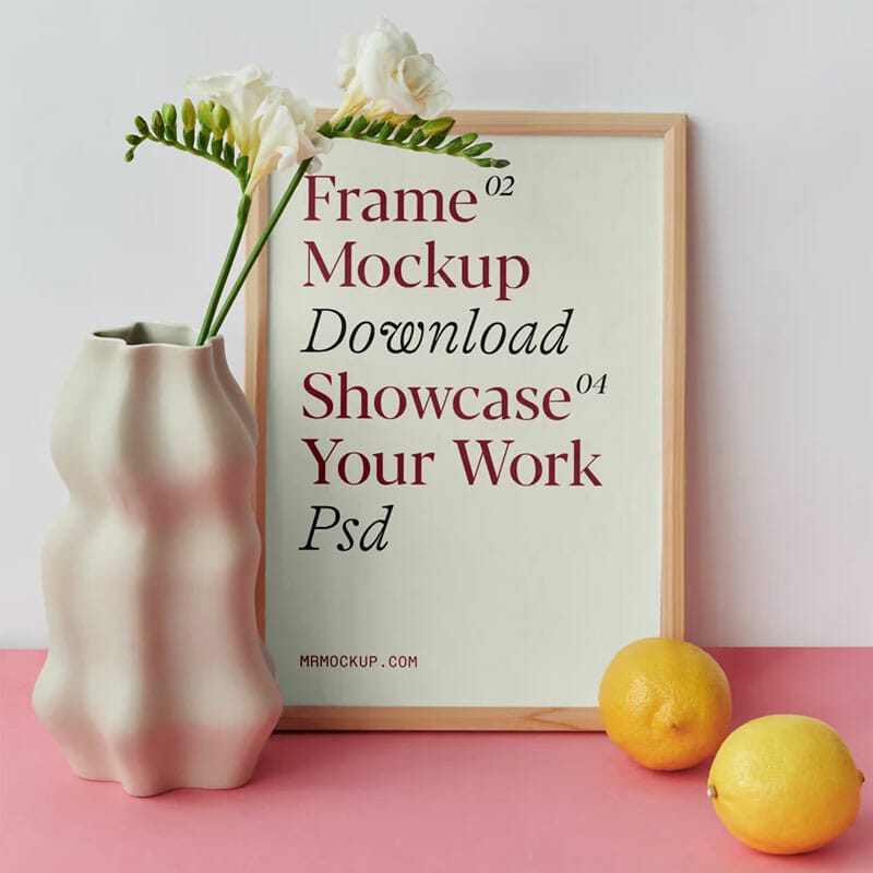 Frame With Vase PSD Mockup » CSS Author