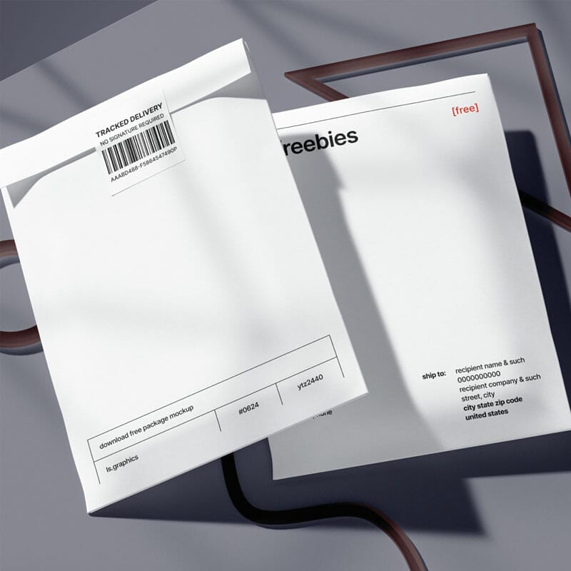 Free 2 Paper Postal Packages Mockup PSD » CSS Author