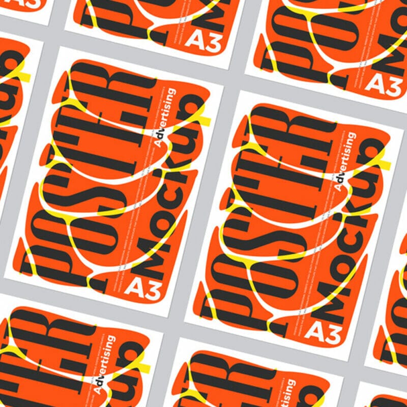 Free A3 Grid Advertising Poster Mockup PSD » CSS Author