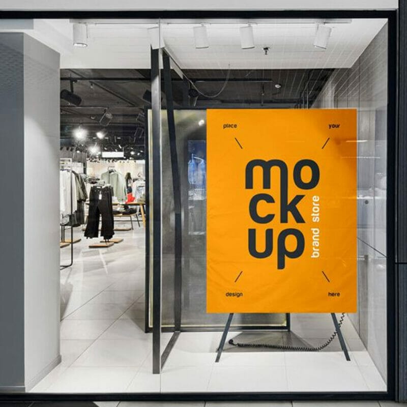 Free Brand Store Window Screen Banner Mockup PSD » CSS Author