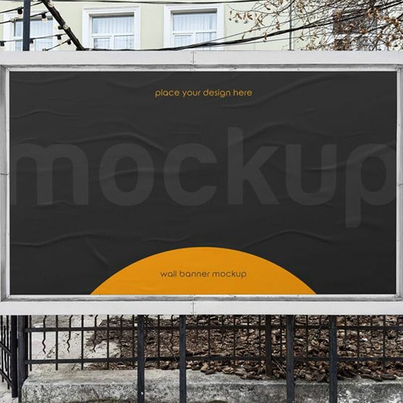 Free Crumpled Wall Banner Mockup PSD » CSS Author