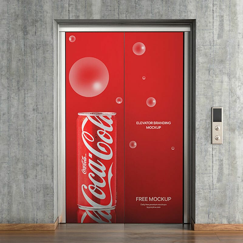 Free Elevator Door Branding Mockup PSD » CSS Author