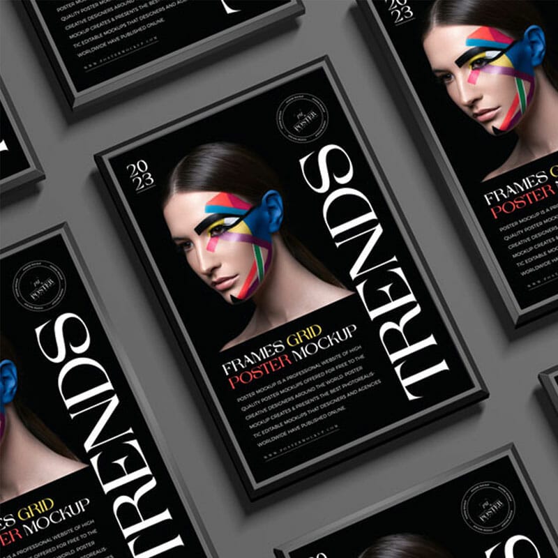 Free Frames Grid Poster Mockup PSD » CSS Author