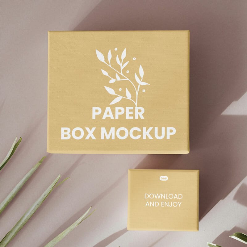 Free Paper Box Front View Mockups PSD » CSS Author