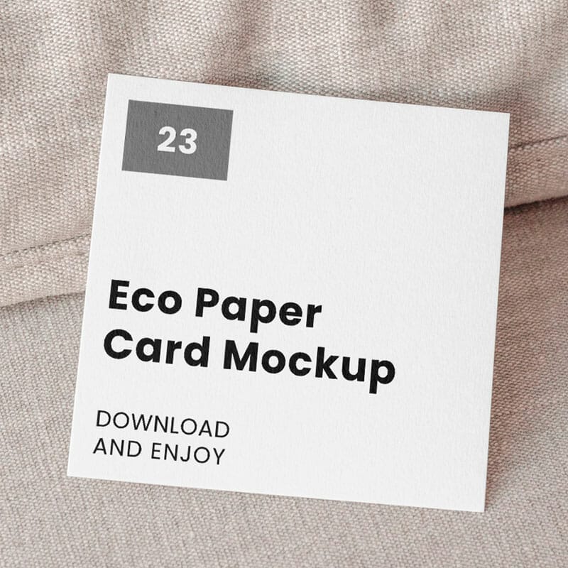 Free Square Card On Pillow Mockup PSD » CSS Author