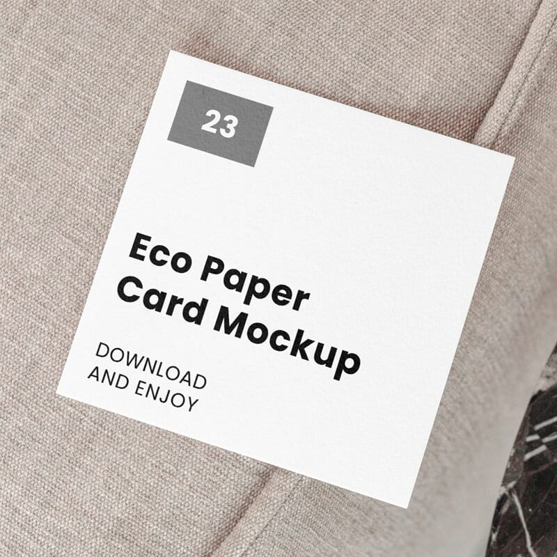 Free Square Card With Pillow Mockup PSD » CSS Author