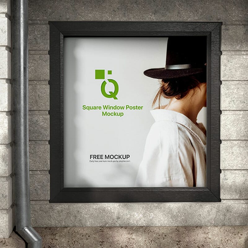 Free Square Window Poster Mockup PSD » CSS Author