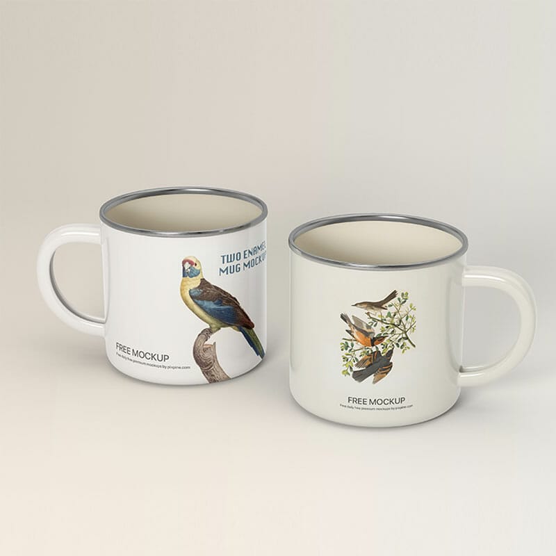 Free Two Enamel Mug Mockup PSD » CSS Author