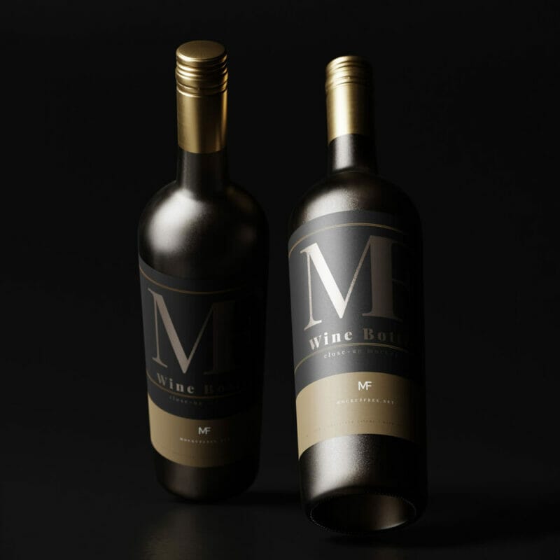 Free Wine Bottle Close Up Mockups Psd Css Author