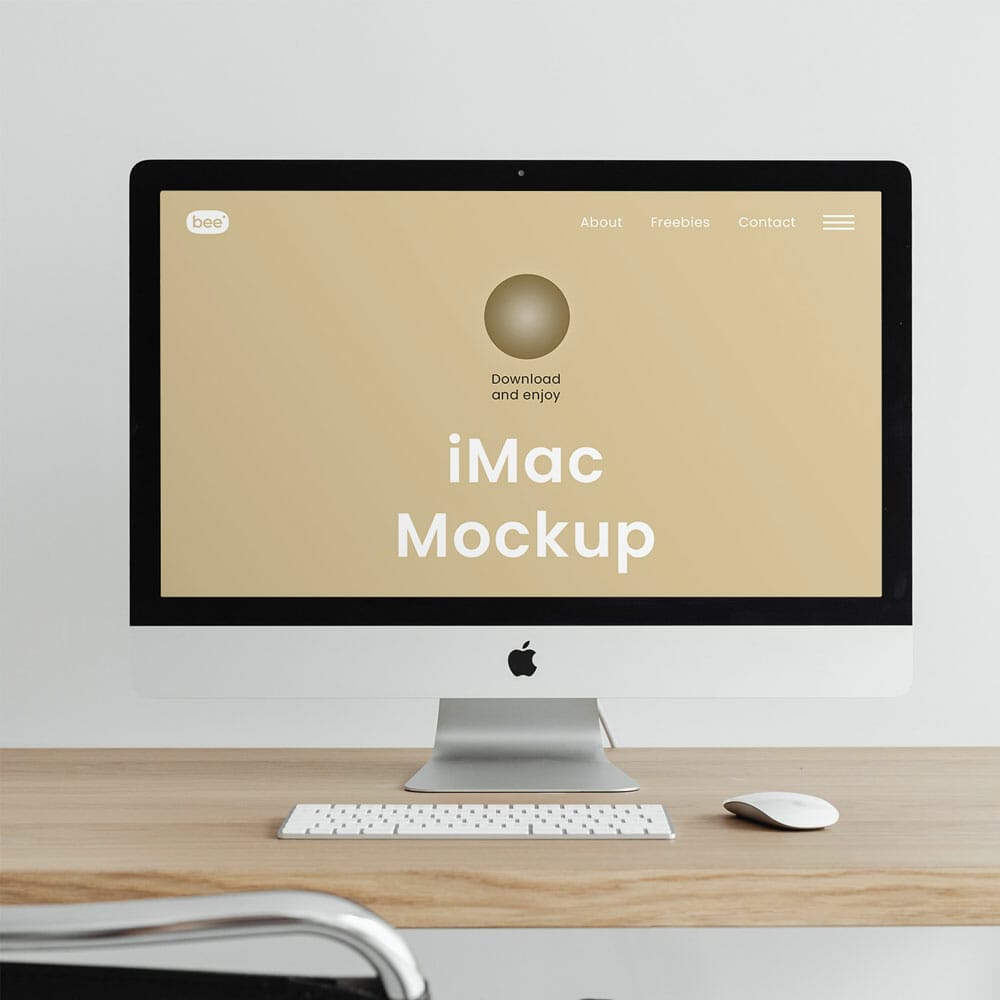 Free IMac Front View Mockup PSD » CSS Author
