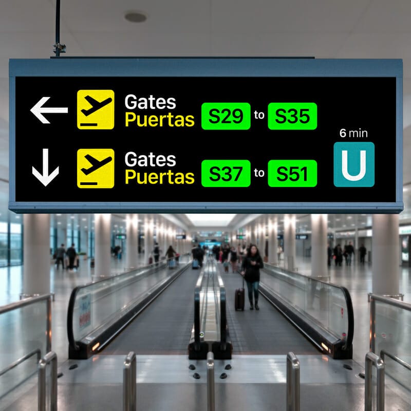 Airport Information Lightbox Sign Mockup PSD