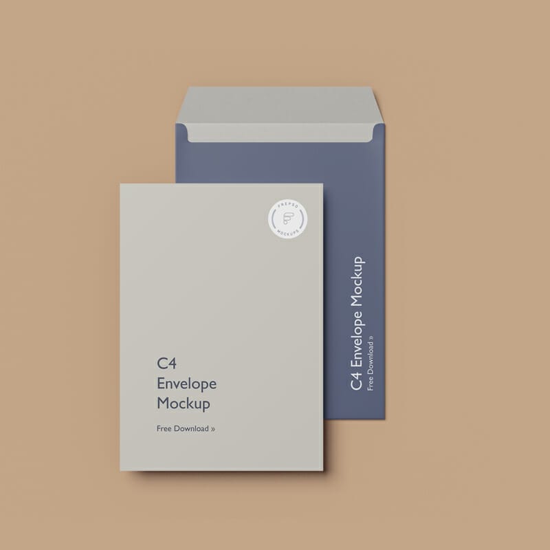 Free C4 Envelope Mockup Template PSD